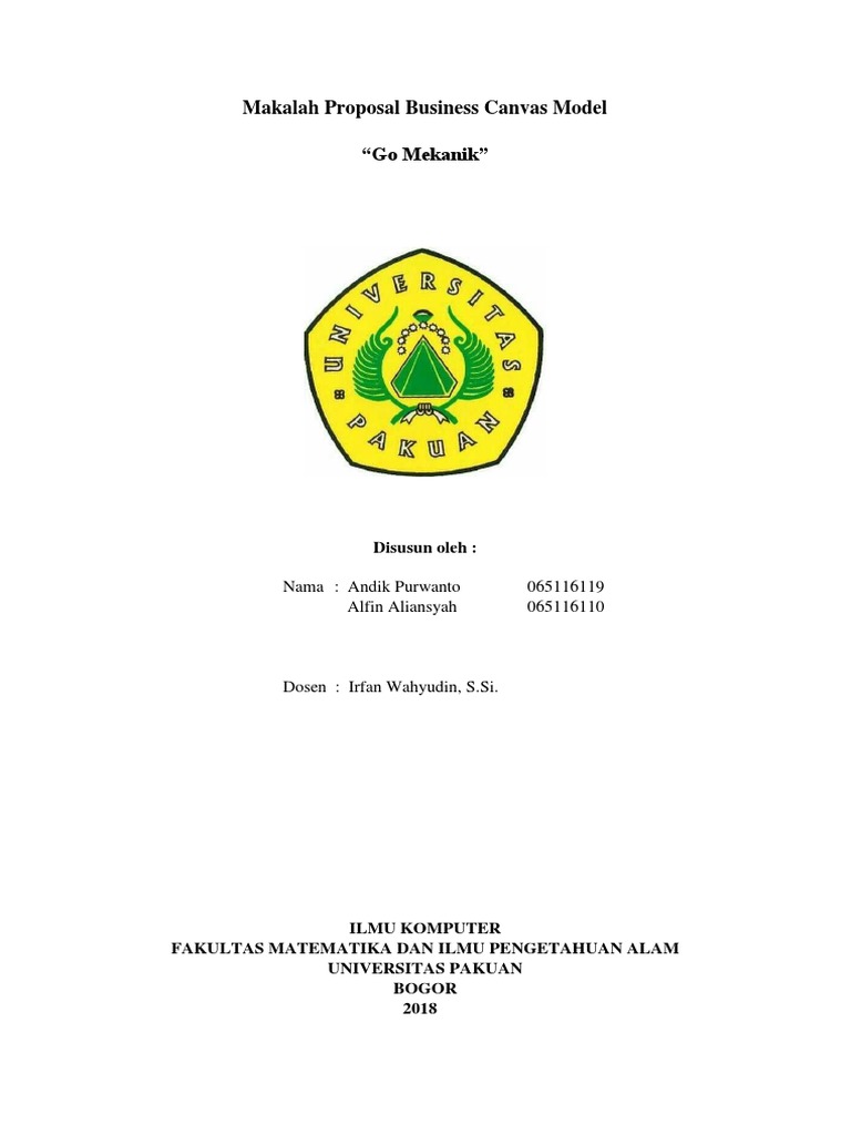 Makalah Proposal Business Canvas Model | PDF