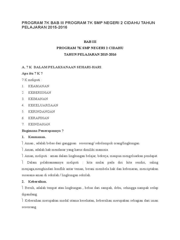 Contoh Program 7 K Pdf