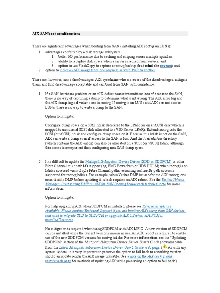 AIX SAN Boot | PDF | Booting | Backup