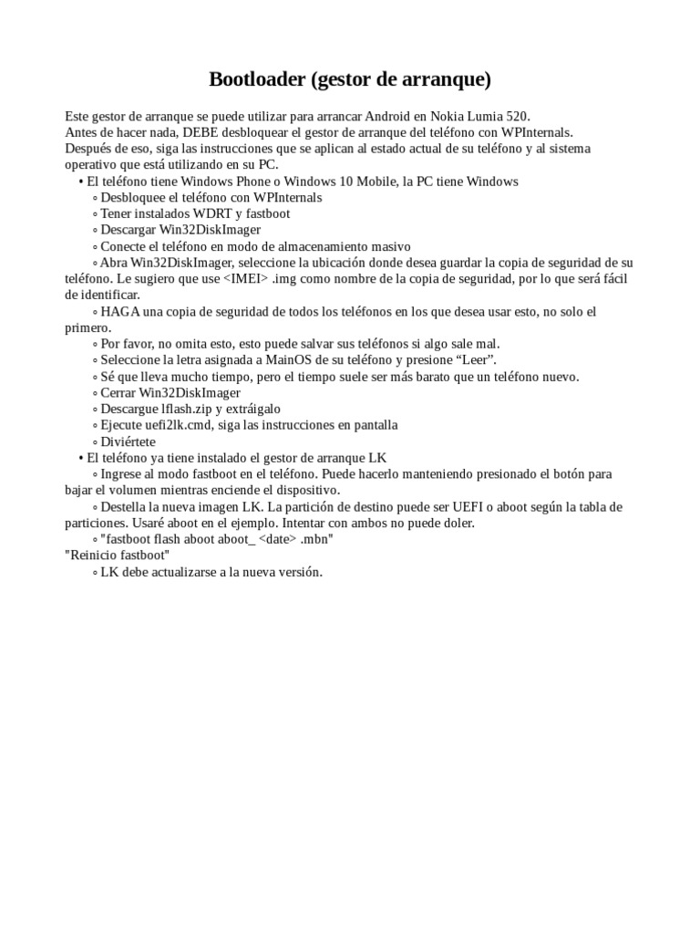 Bootloader (Gestor de Arranque) | PDF