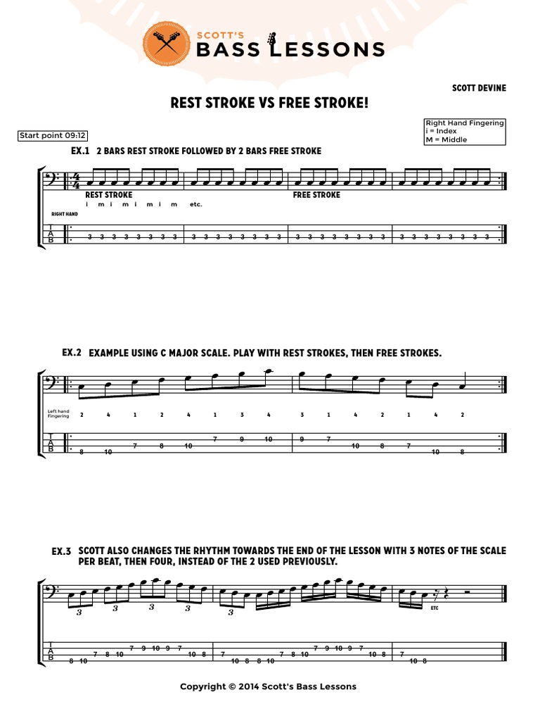 Rest Stroke Vs Free Stroke | PDF