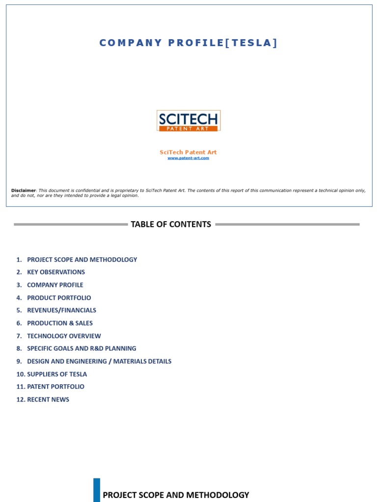 Company Profile - Report - Tesla | PDF | Tesla Model S | Electric Car