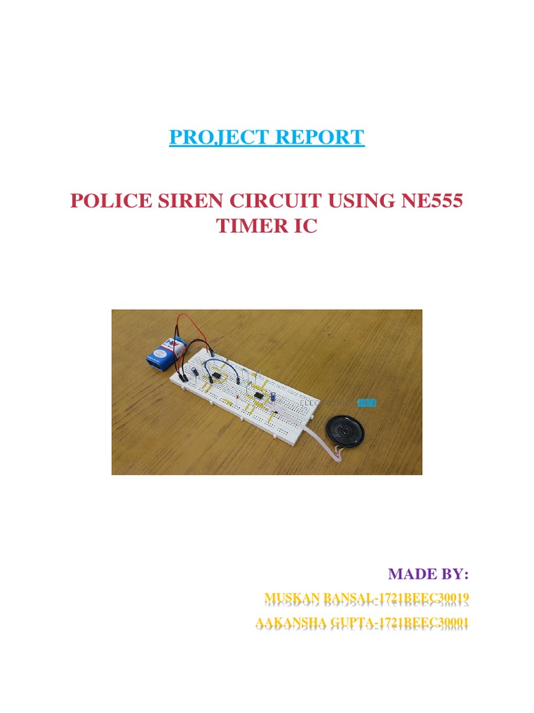 Police Siren Circuit | PDF | Electronic Circuits | Analog Circuits