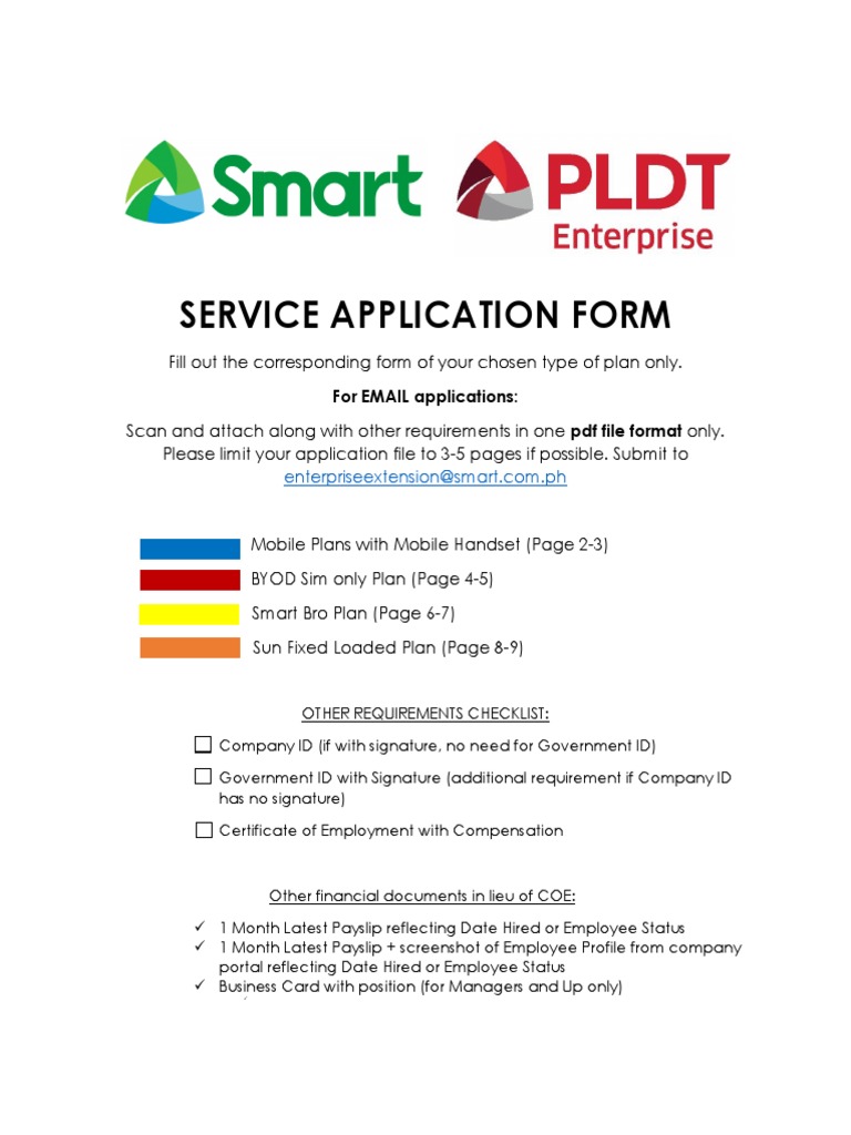 Service Application Form - December | Download Free PDF | Subscription ...