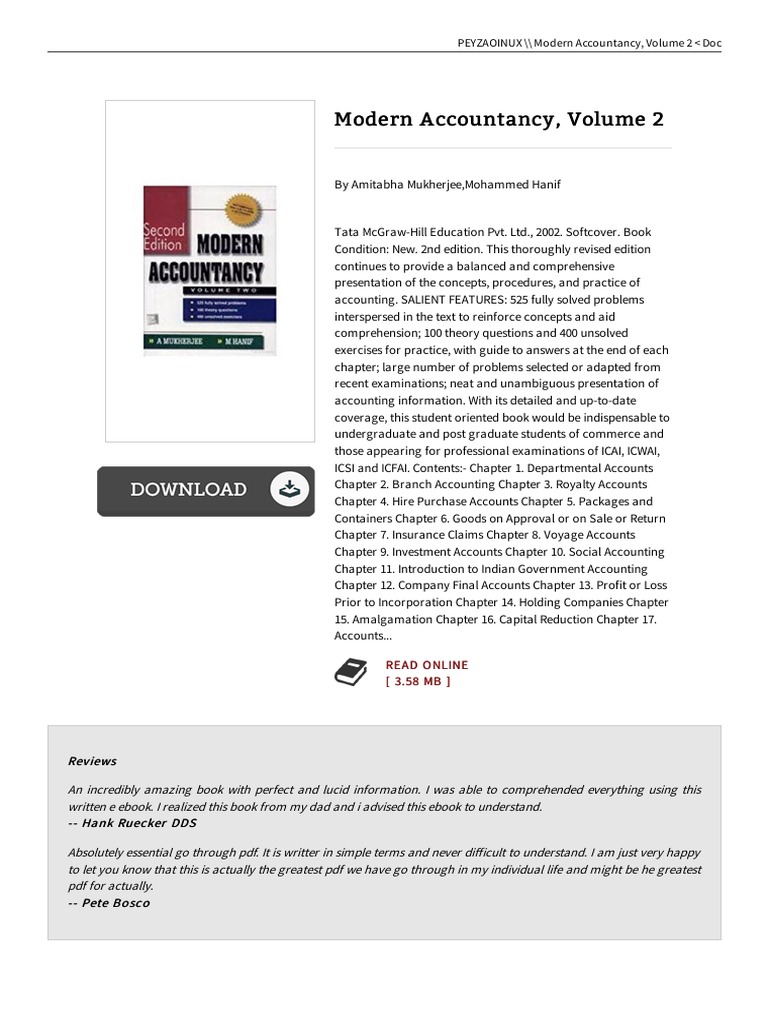 Book Modern Accountancy Volume Two | PDF | Written Communication ...