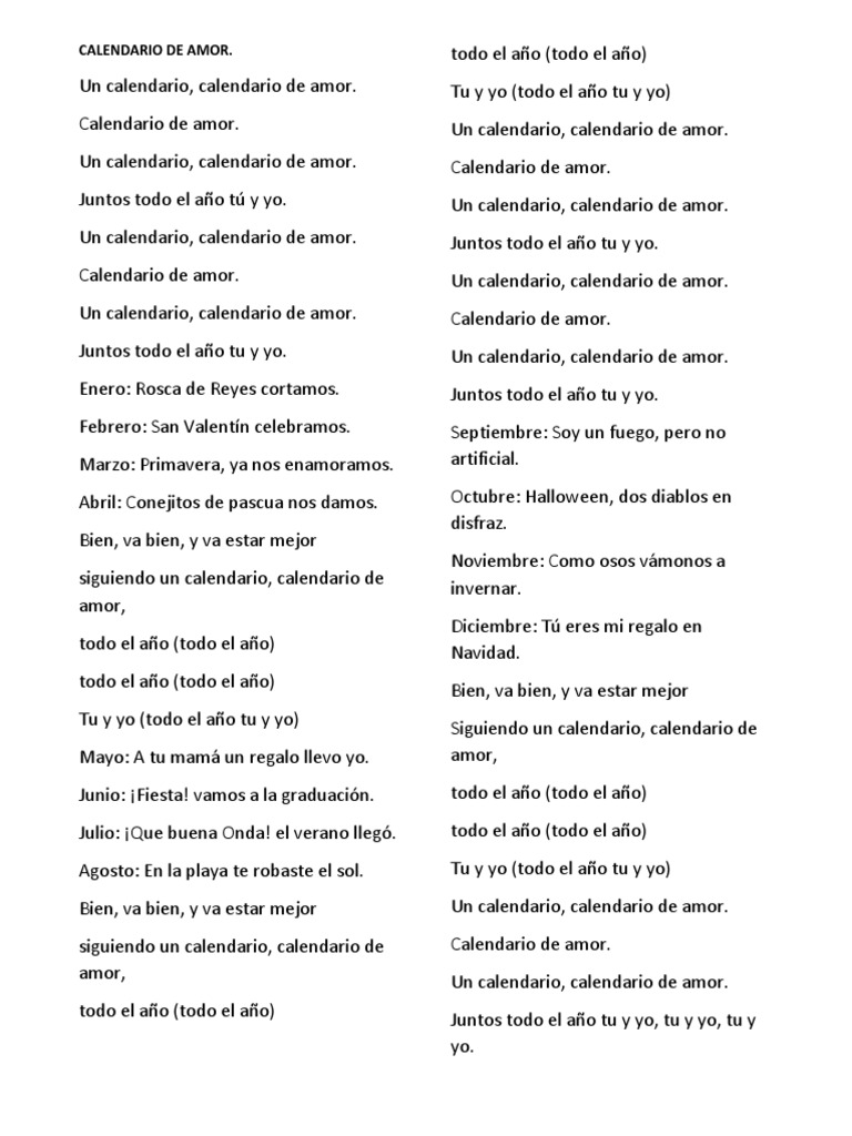 Calendario de Amor | PDF