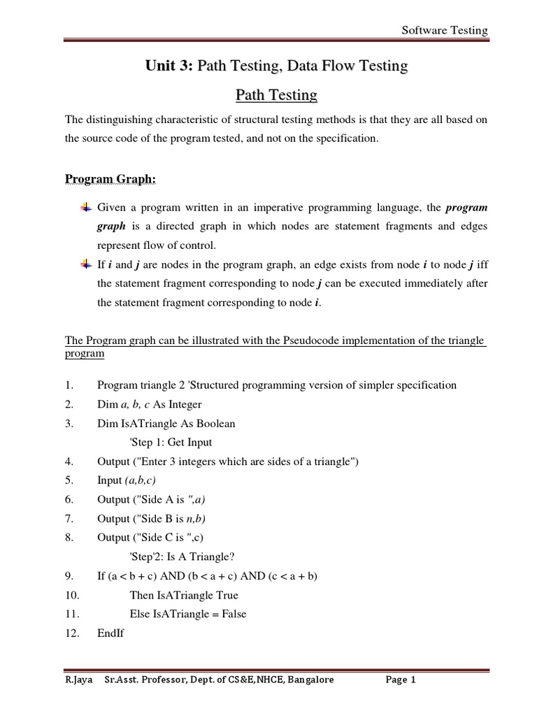 Unit3 ST | PDF | Control Flow | Software Testing