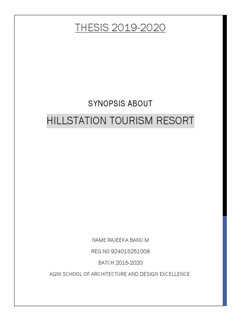 Hill Resort Thesis Synopsis 2019-2020 | PDF | Tourism | Resort