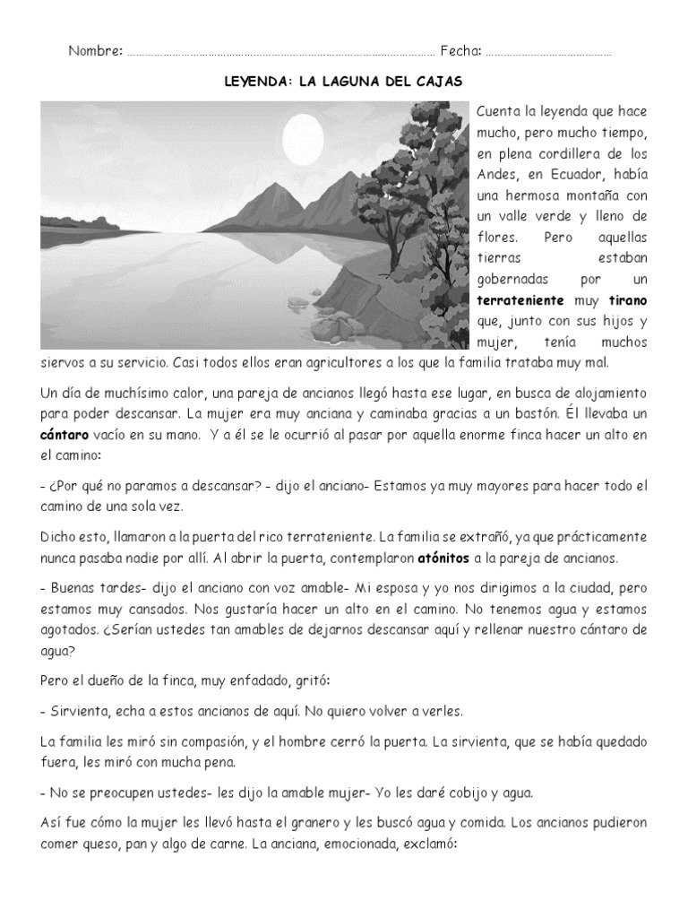 Comprension Lectora LEYENDA | PDF