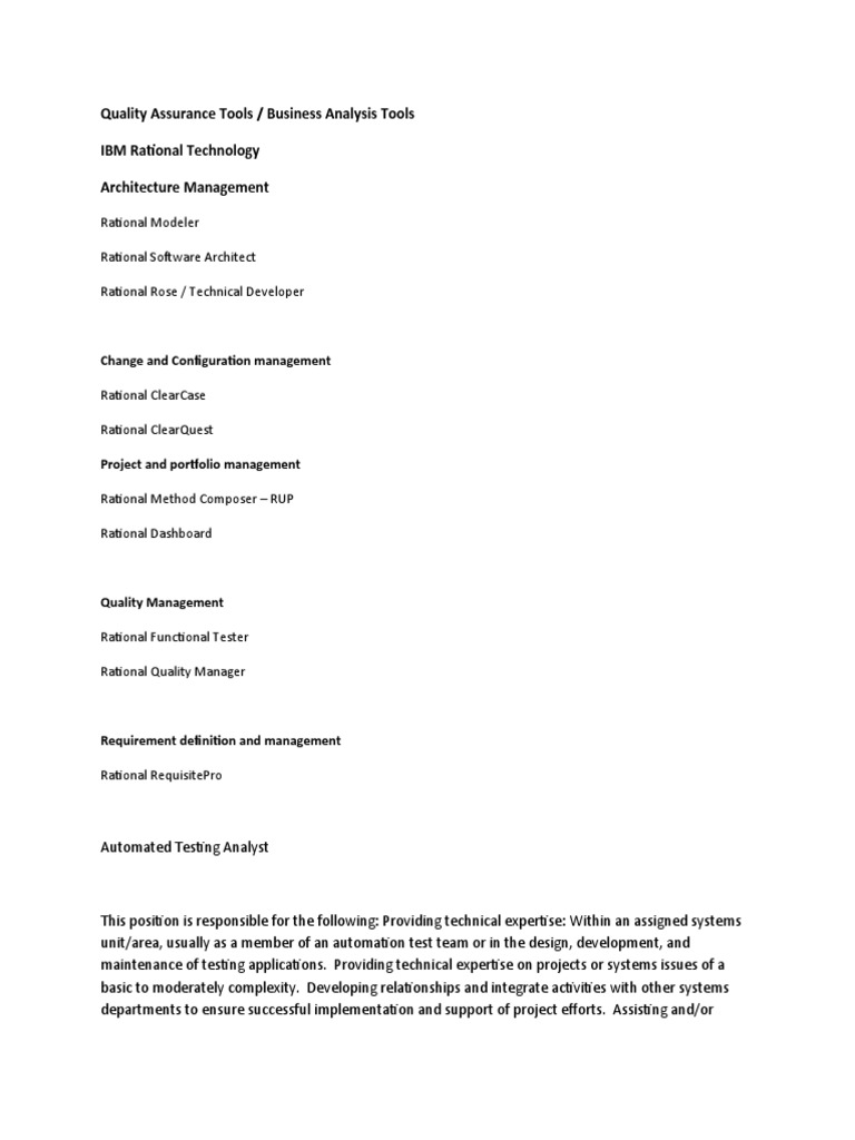Quality Assurance Tools | PDF