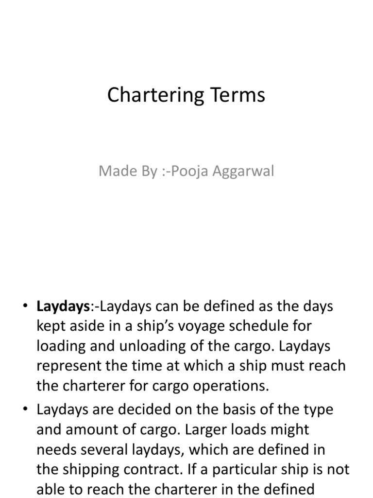 Chartering Terms | PDF | Ships | Transport