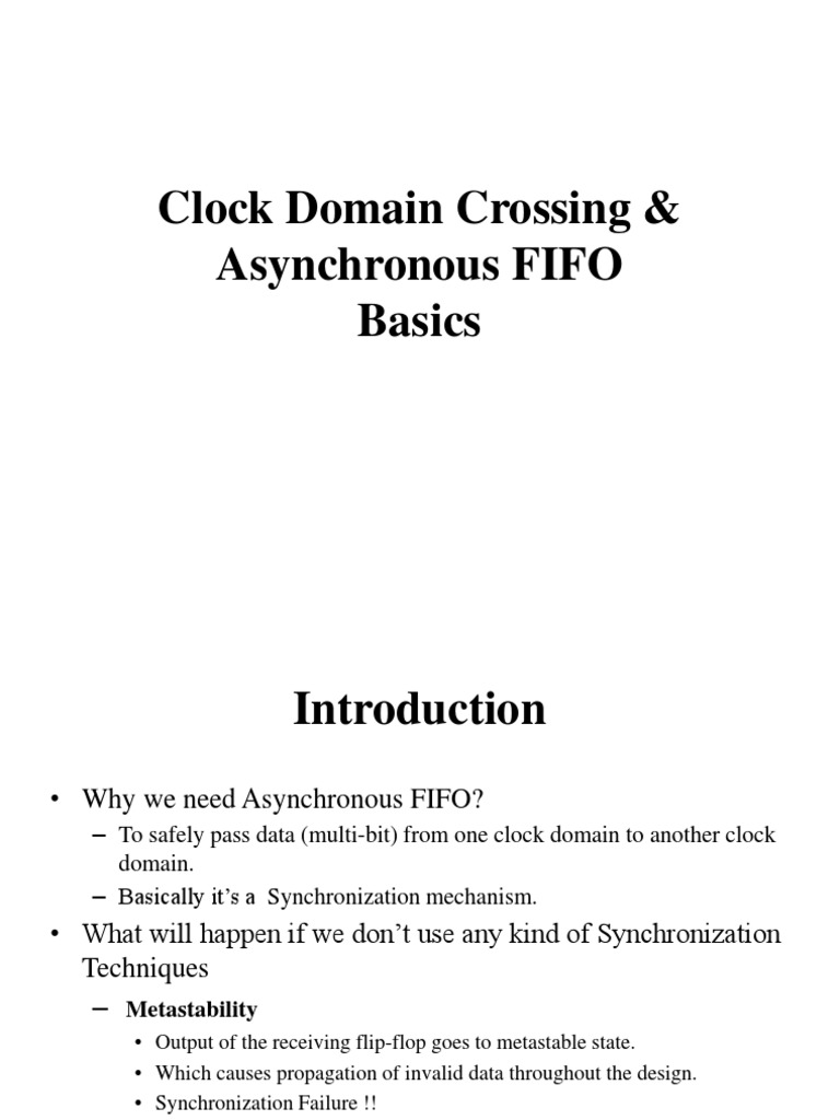 Clock Domain Crossing & Asynchronous FIFO | PDF | Pointer (Computer ...