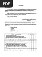 Survey Questionnaire - Disaster Awareness and Preparedness - Sti | PDF ...