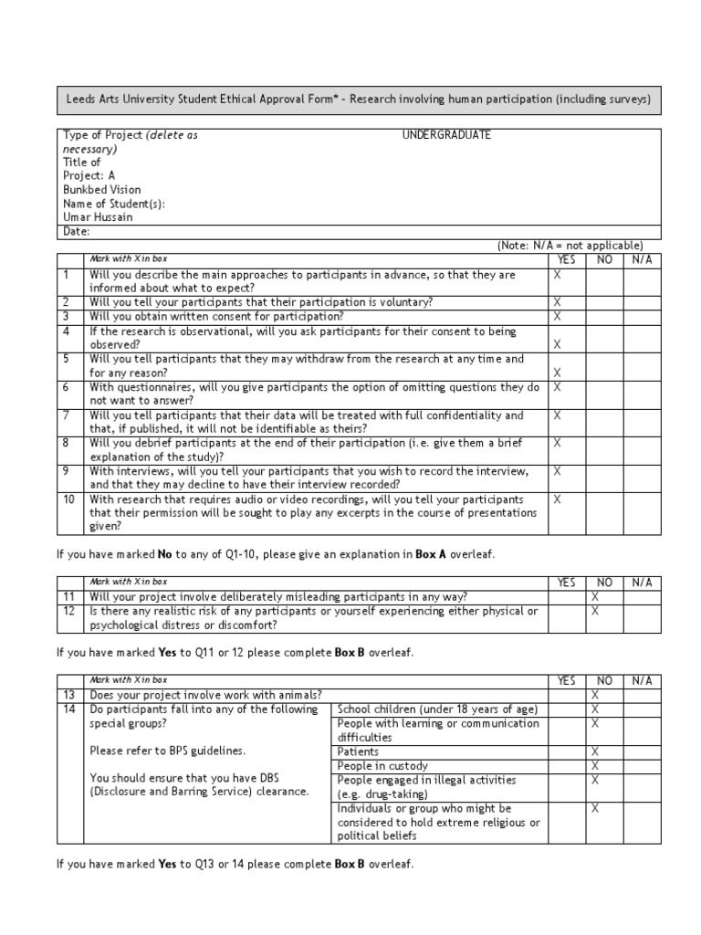 Personal Ethical Approval Form | PDF | Consent | Confidentiality
