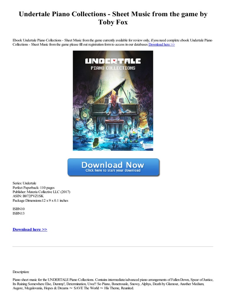 Undertale Piano Collection E Book Download | PDF | Books