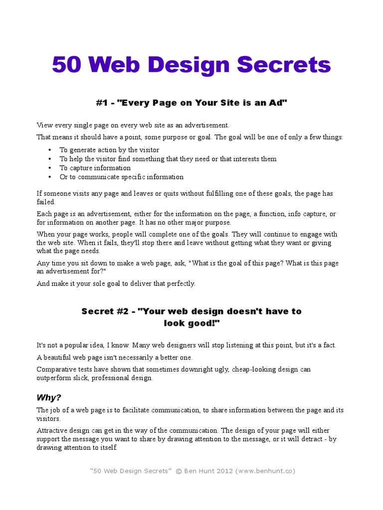 50 Web Design Secrets v3 PDF | PDF | Search Engine Optimization | World ...