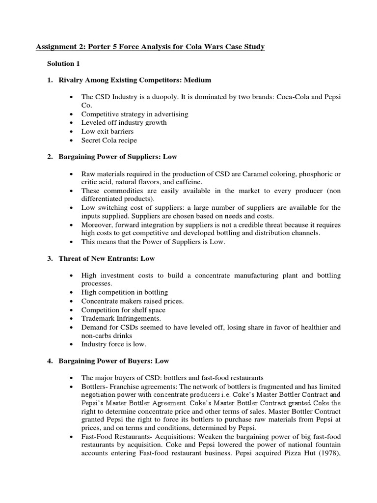 Cola Wars Case Study | PDF | Coca Cola | Fast Food Restaurants