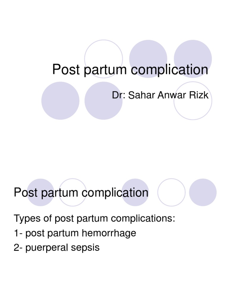 Post Partum Complication | PDF | Childbirth | Postpartum Period