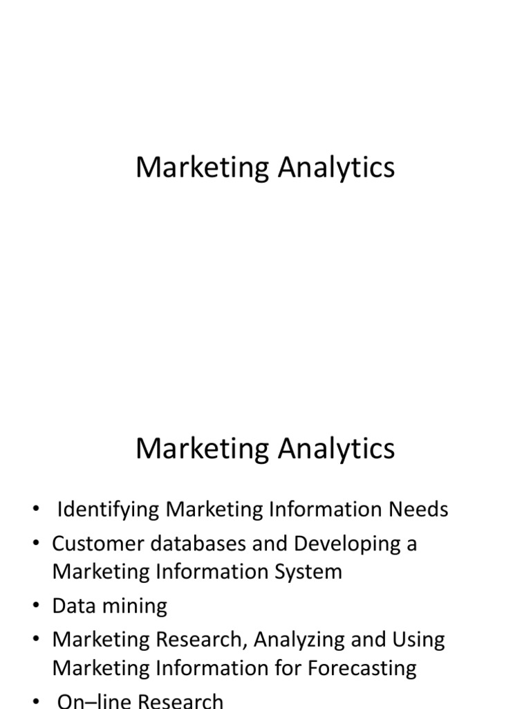 Marketing Analytics New | PDF | Big Data | Analytics