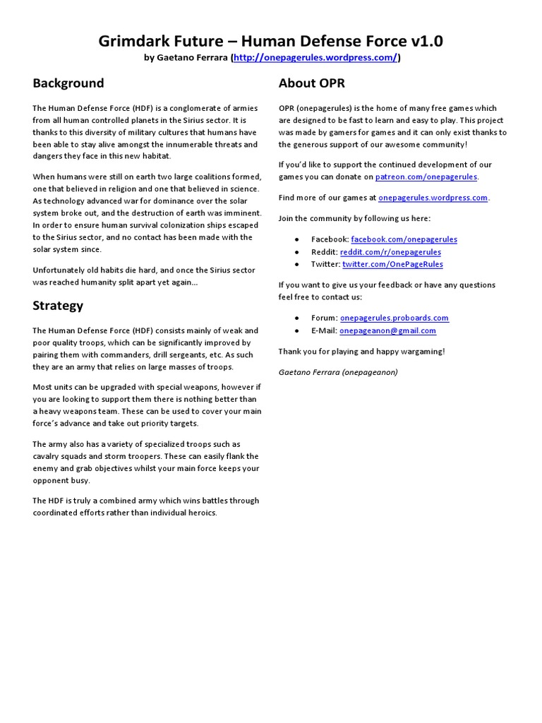 Grimdark Future - Human Defense Force v1.0 | PDF | Machine Gun | Rifle
