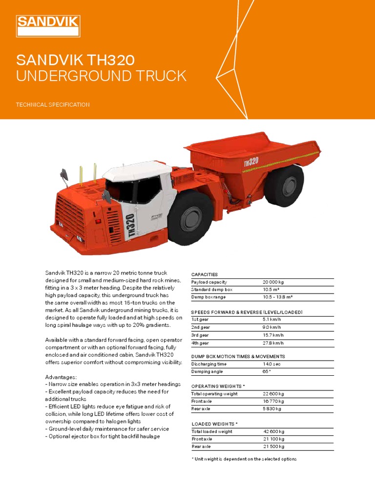 th320 Specification Sheet English | PDF | Truck | Brake