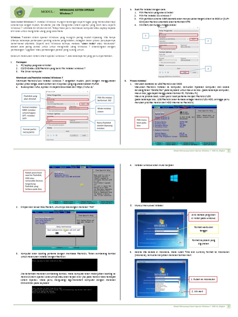 Cara Install Windows 7 | PDF