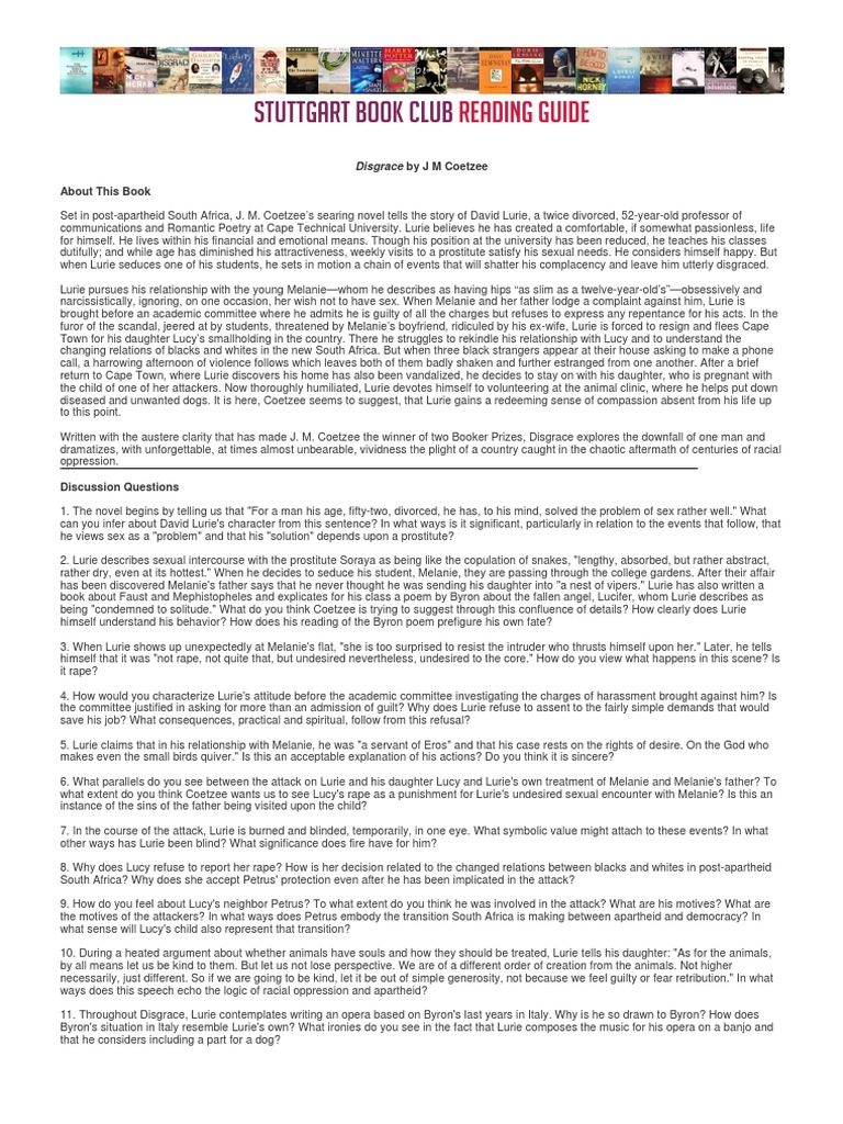 Disgrace by J M Coetzee PDF | PDF