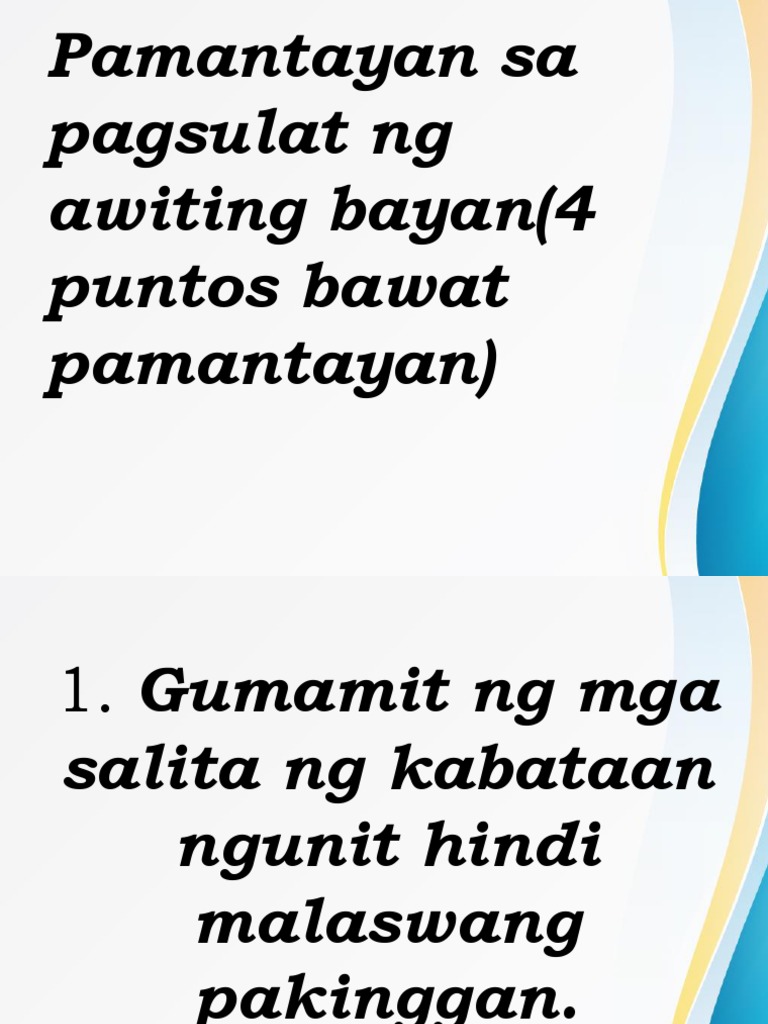 Pamantayan Sa Pagsulat NG Ab | PDF