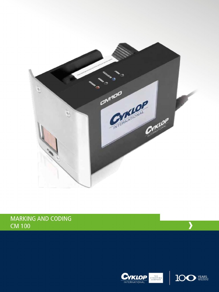Cyklop Thermal Inkjet CM 100 TLC | PDF