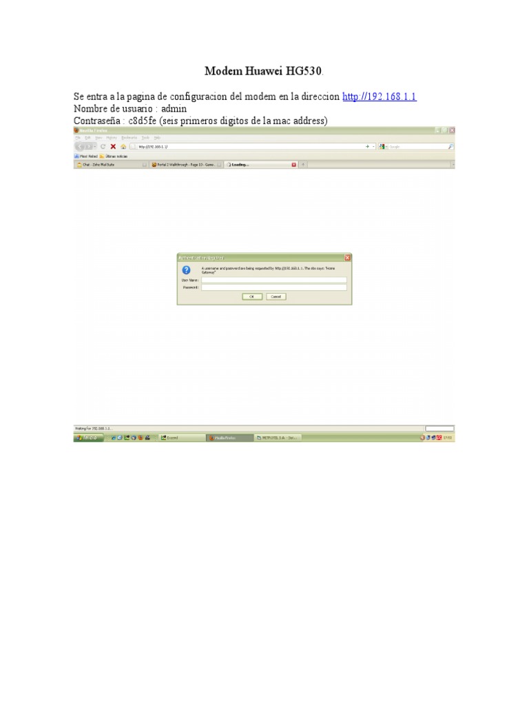 Configuración del Modem Huawei HG530 | PDF