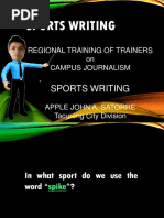 SPORTS WRITING Handout English | PDF | Volleyball | Sports Rules And ...