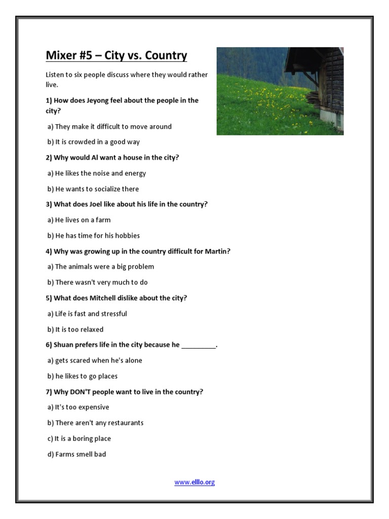 05 - City Vs Country | PDF | Wildlife | Language Mechanics