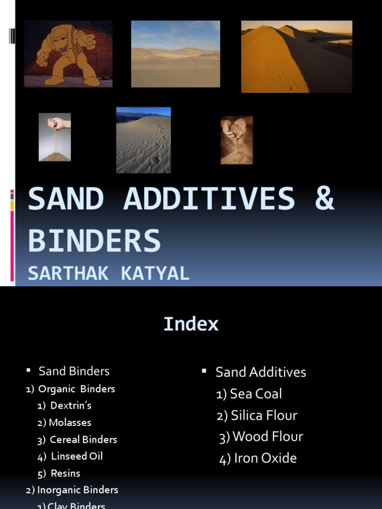 Sand Additives & Binders | PDF | Cement | Silicon Dioxide