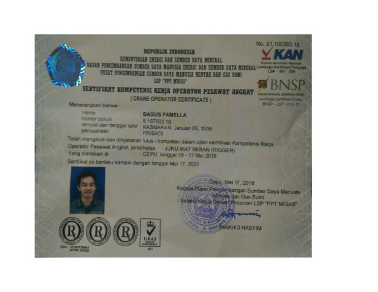 Sertifikat Rigger | PDF