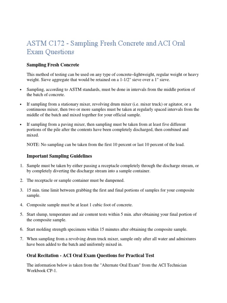 Proper Concrete Sampling Techniques: Guidelines for Collecting ...