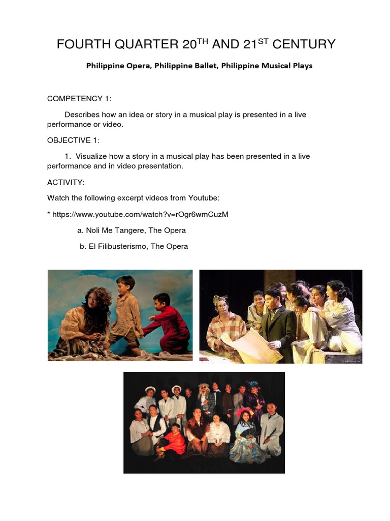 Mapeh 10 Music | PDF | Musical Theatre | Theatre
