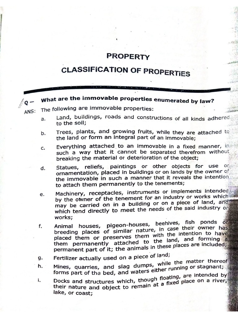 Classification of Property-Law On Property PDF | PDF