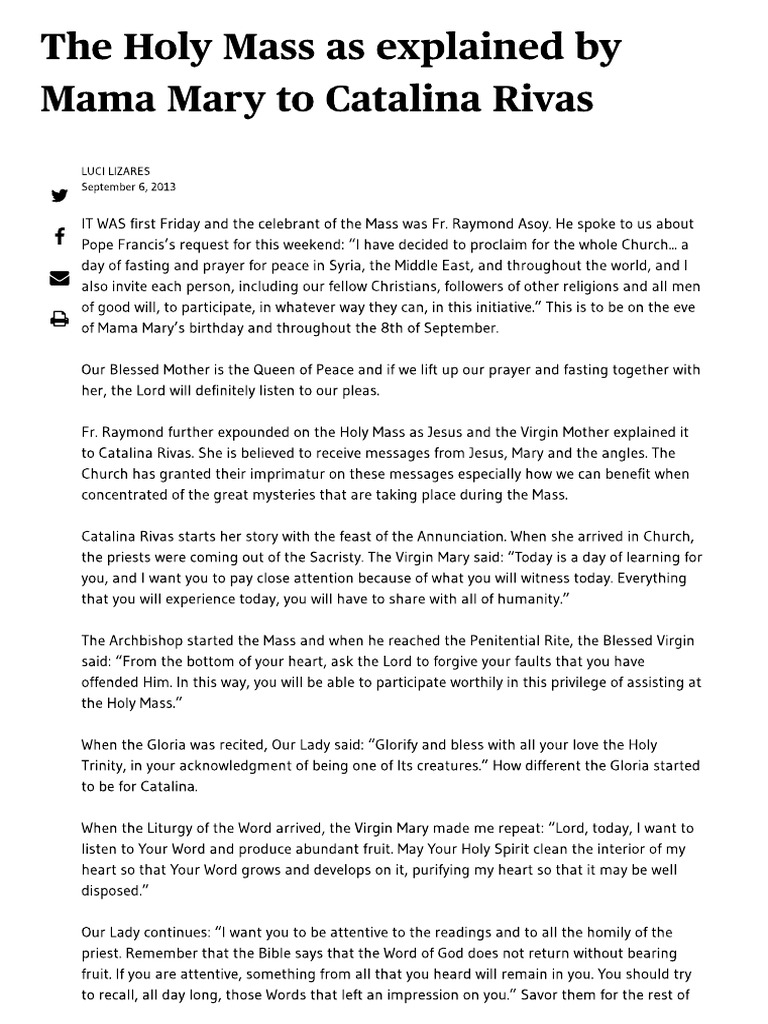 Catalina Rivas in The Holy Mass | PDF