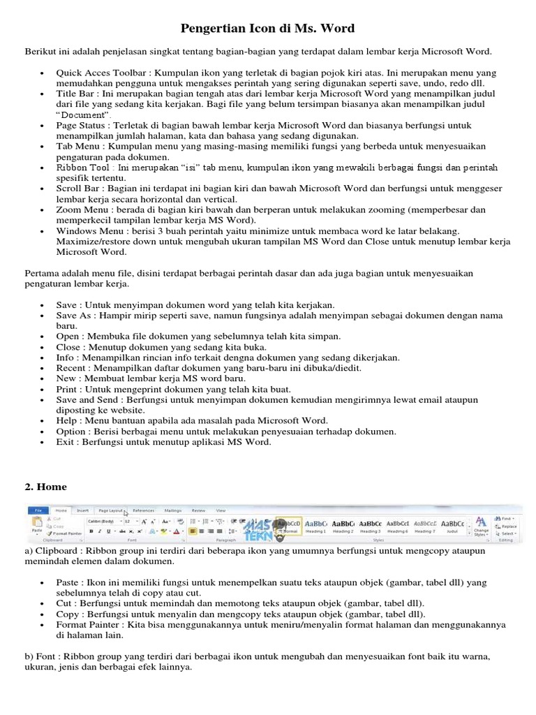 Panduan Lengkap Ikon di MS Word | PDF