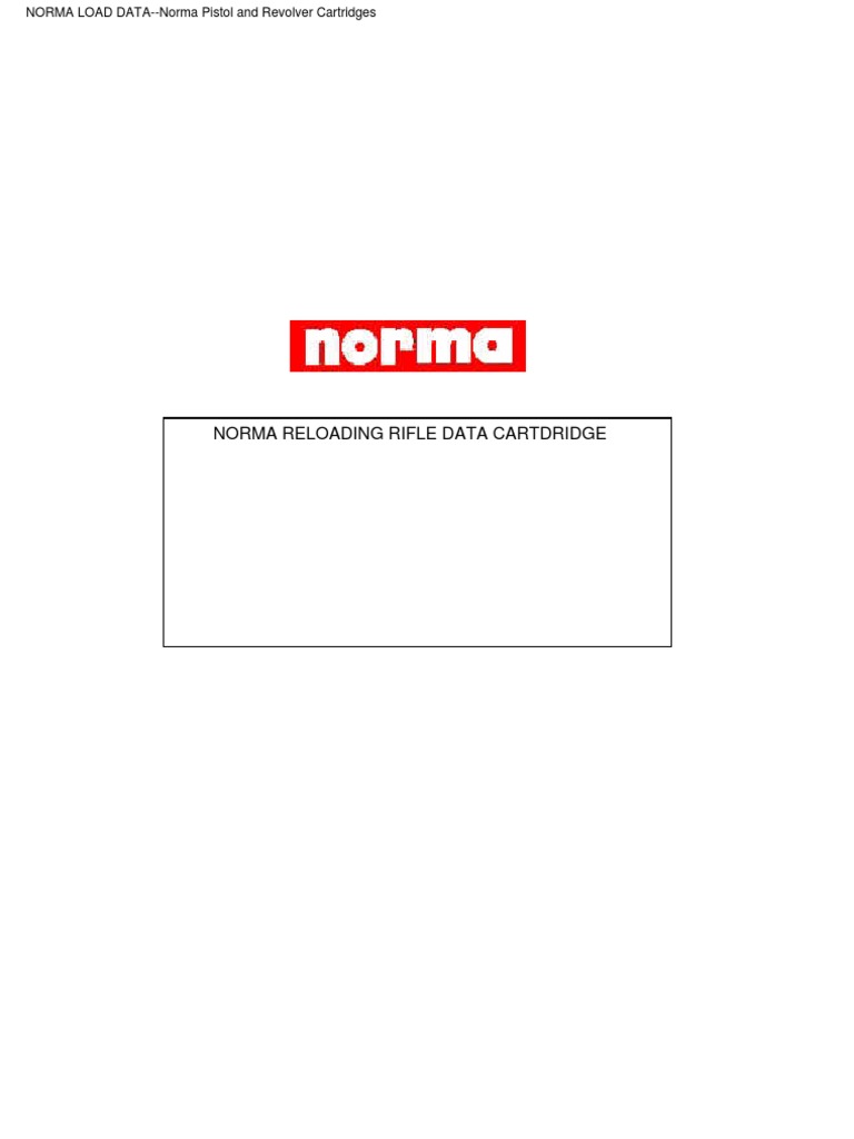 Norma Rifle Data Reloading | PDF | Bullet | Cartridge (Firearms)