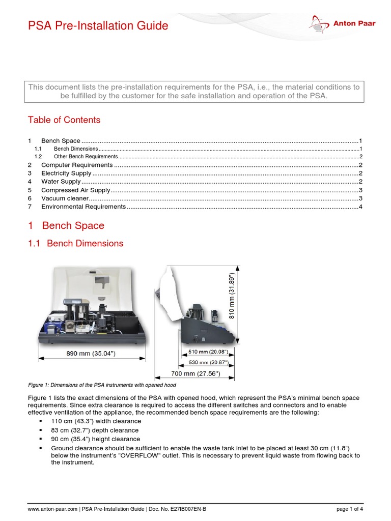 PSA Pre-Installation Guide | PDF | Particulates | Water