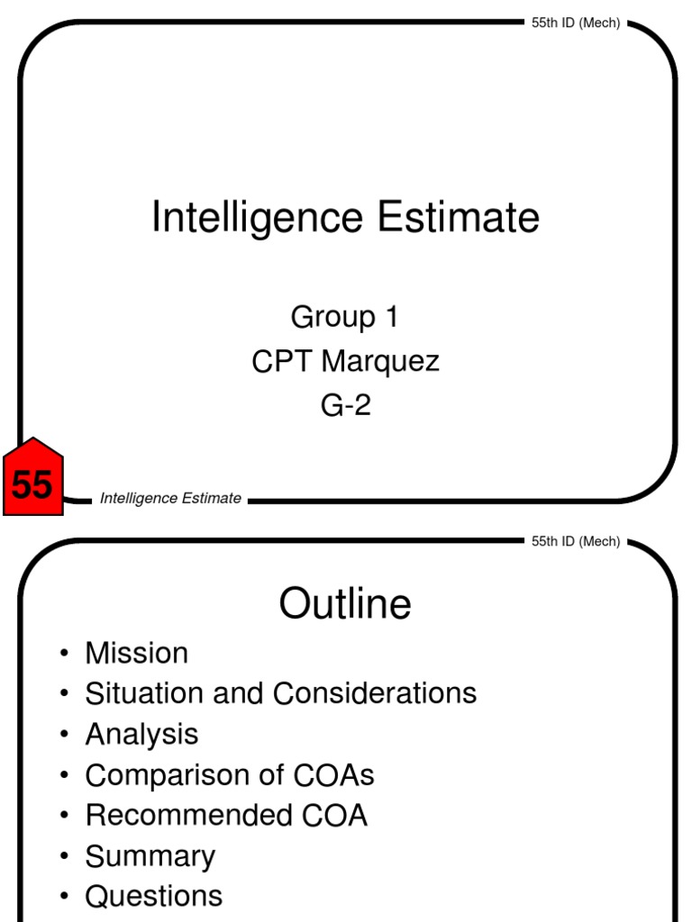 Intel Estimate | Download Free PDF | Military Science | National Security