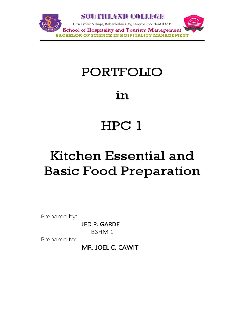 Cover Page Kitchen Essentials Portfolio | PDF | Business