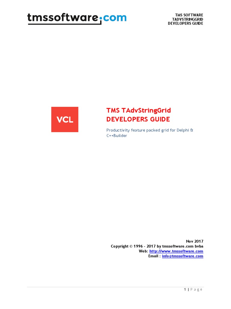 Tms Tadvstringgrid Developers Guide Pdf Boolean Data Type Microsoft Excel