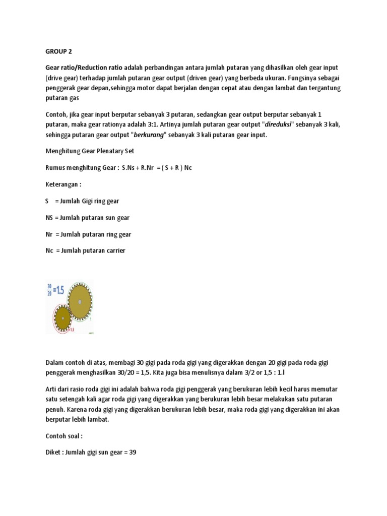 Gear Rasio | PDF