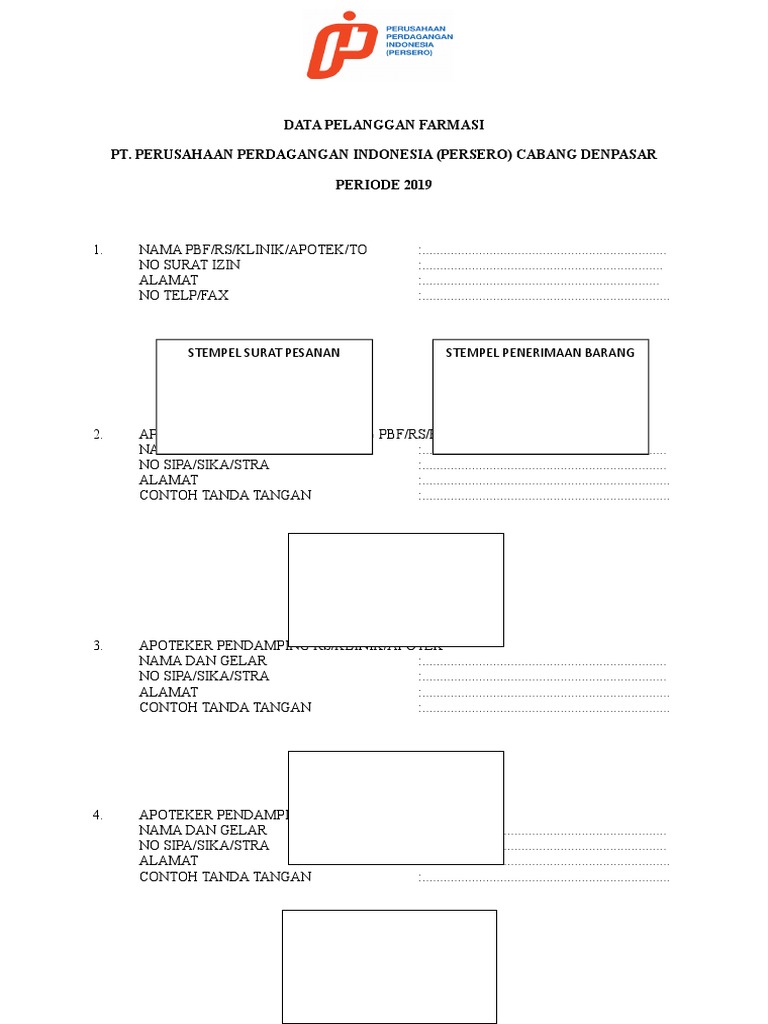 Form Data Pelanggan Farmasi | PDF