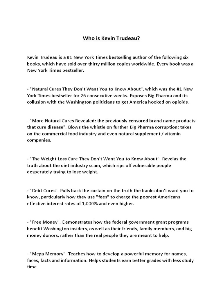 Who Is Kevin Trudeau | PDF | Business
