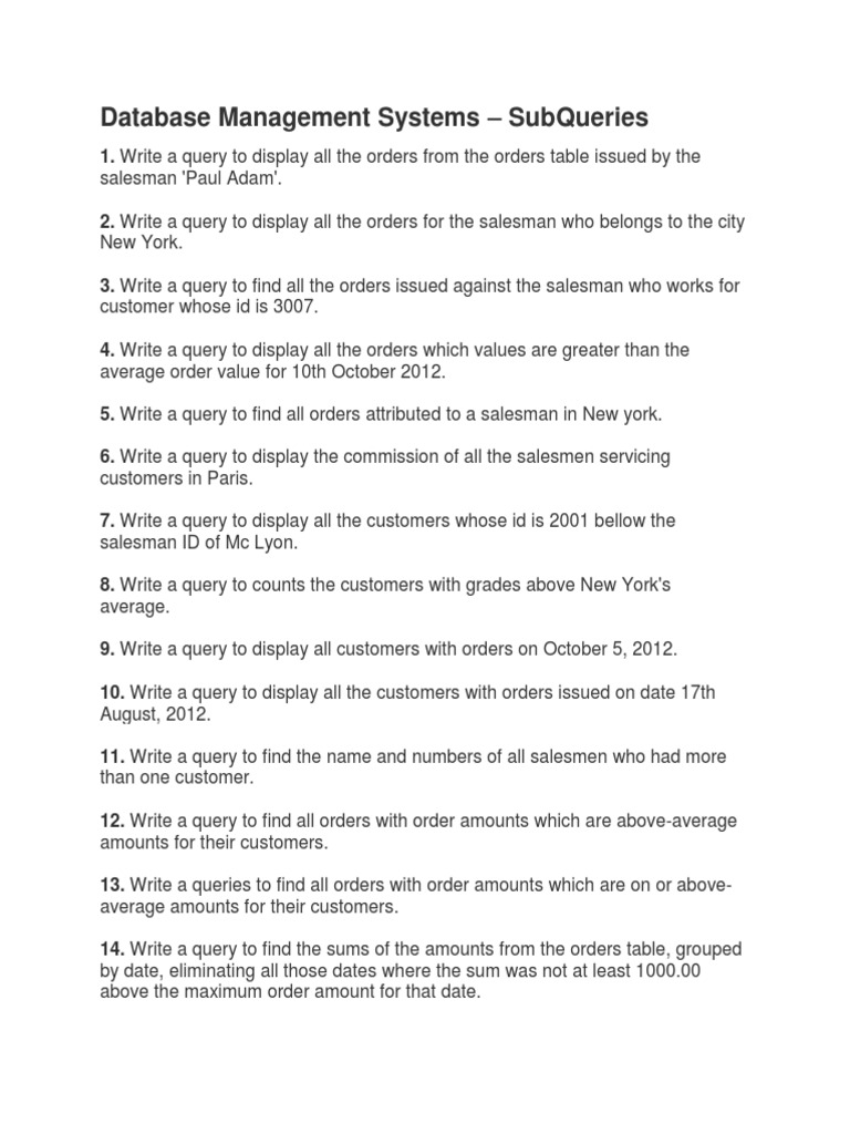 4-SQL Queries-Sub Queries | PDF | Table (Database) | Information Management