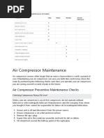 Air Compressor Maintenance Checklist | PDF | Chemical Engineering | Liquids