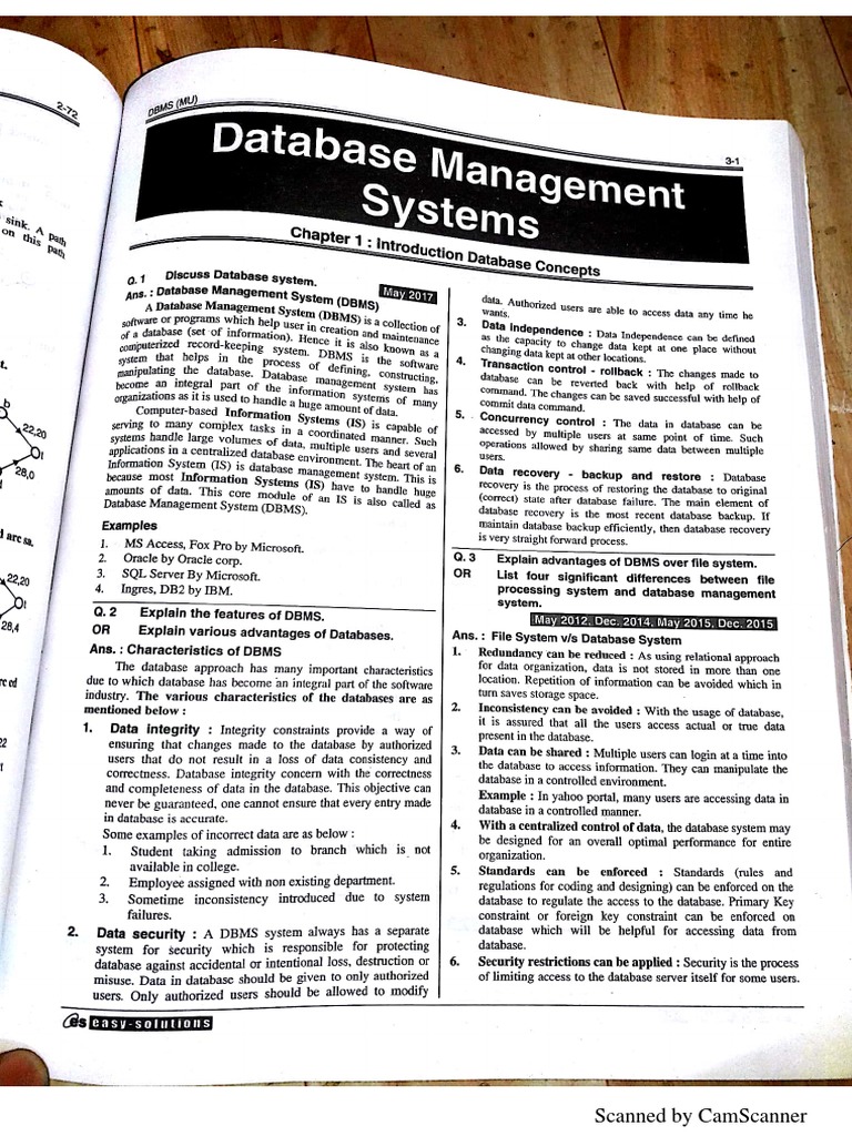 DBMS Easy Solution PDF | PDF